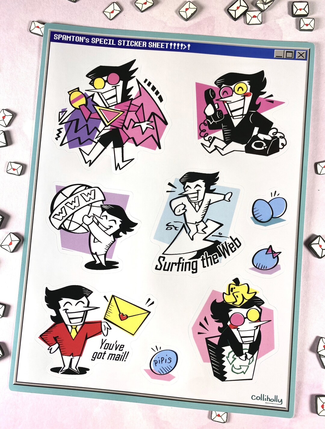 Deltarune Spamton Vinyl 6" X 8" Sticker Sheet - Waterproof Die Cut ...