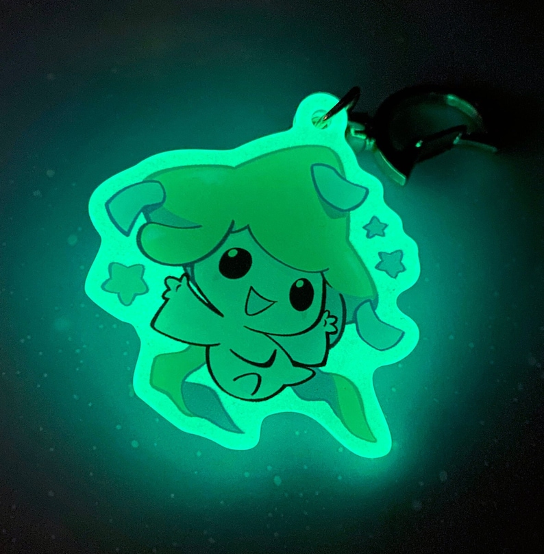 Jirachi Glow in the Dark Pokemon Keychain Epoxy/acrylic - Etsy