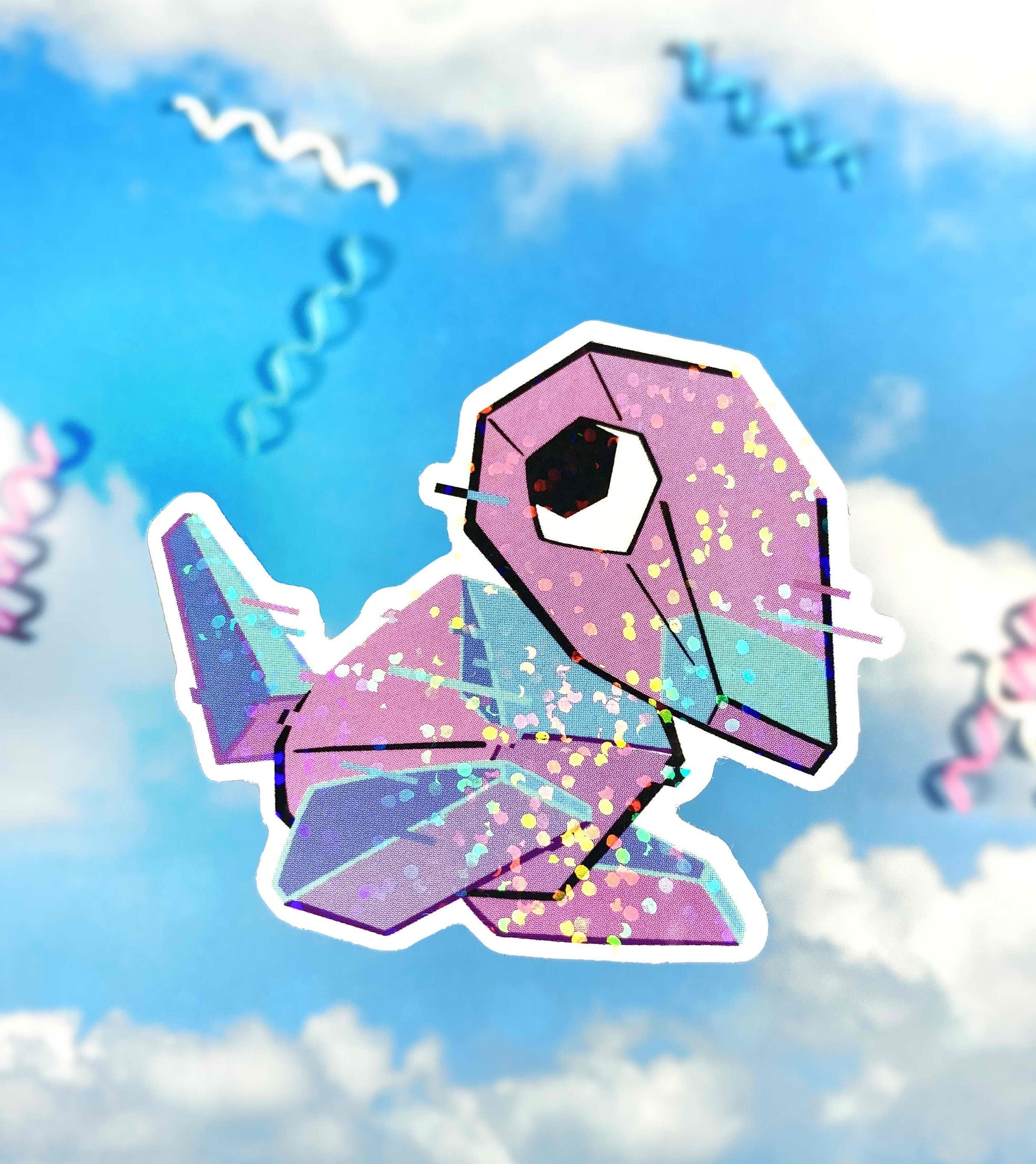 Porygon Pokemon Sticker Die Cut Sticker Holographic Glitter - Etsy