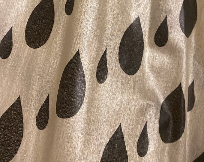 1960's Original Mod Vinyl Black and White Raindrop Print Raincoat ...