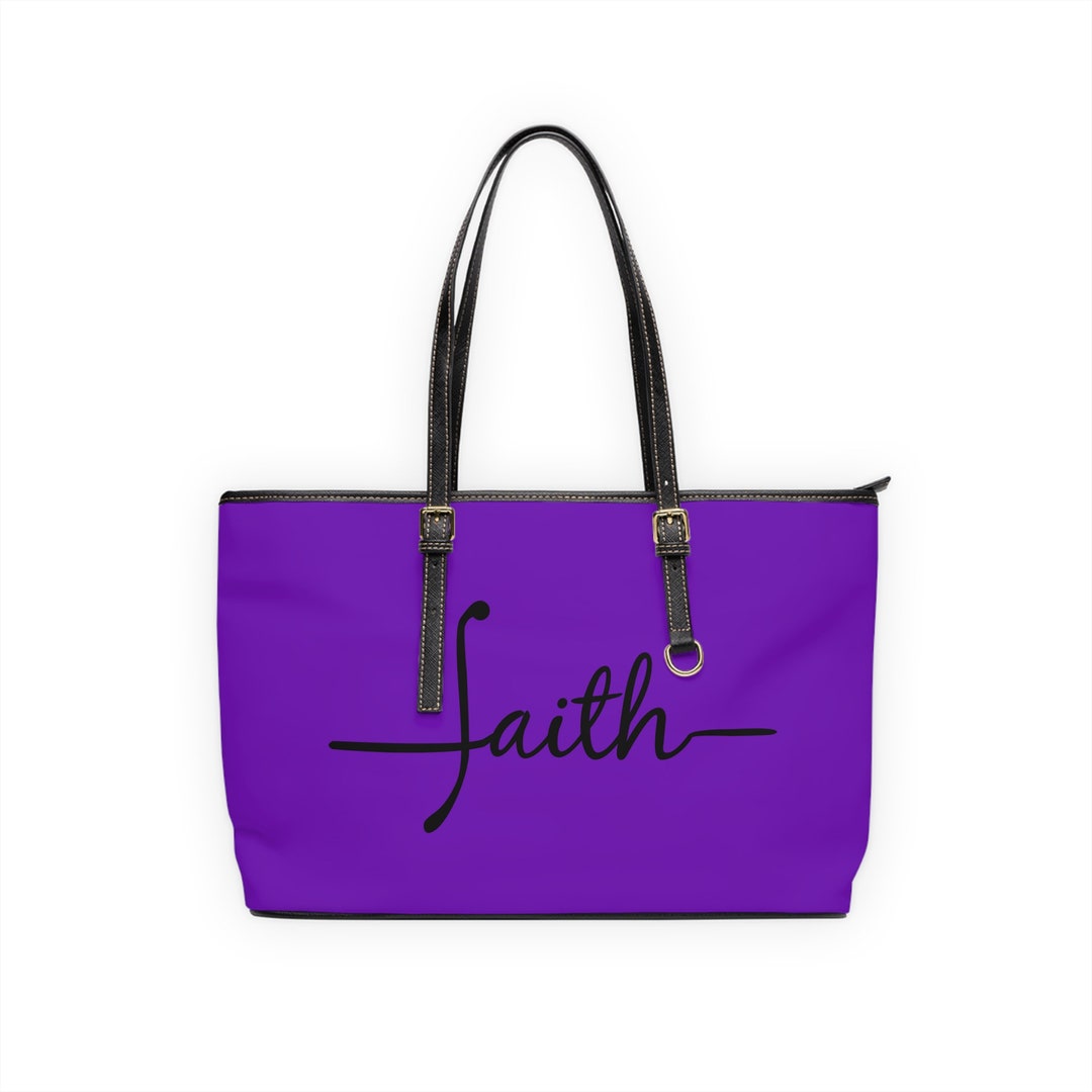 Faith (purple) Leather Shoulder Bag/ Faith Purses/ Inspirationalpurses ...