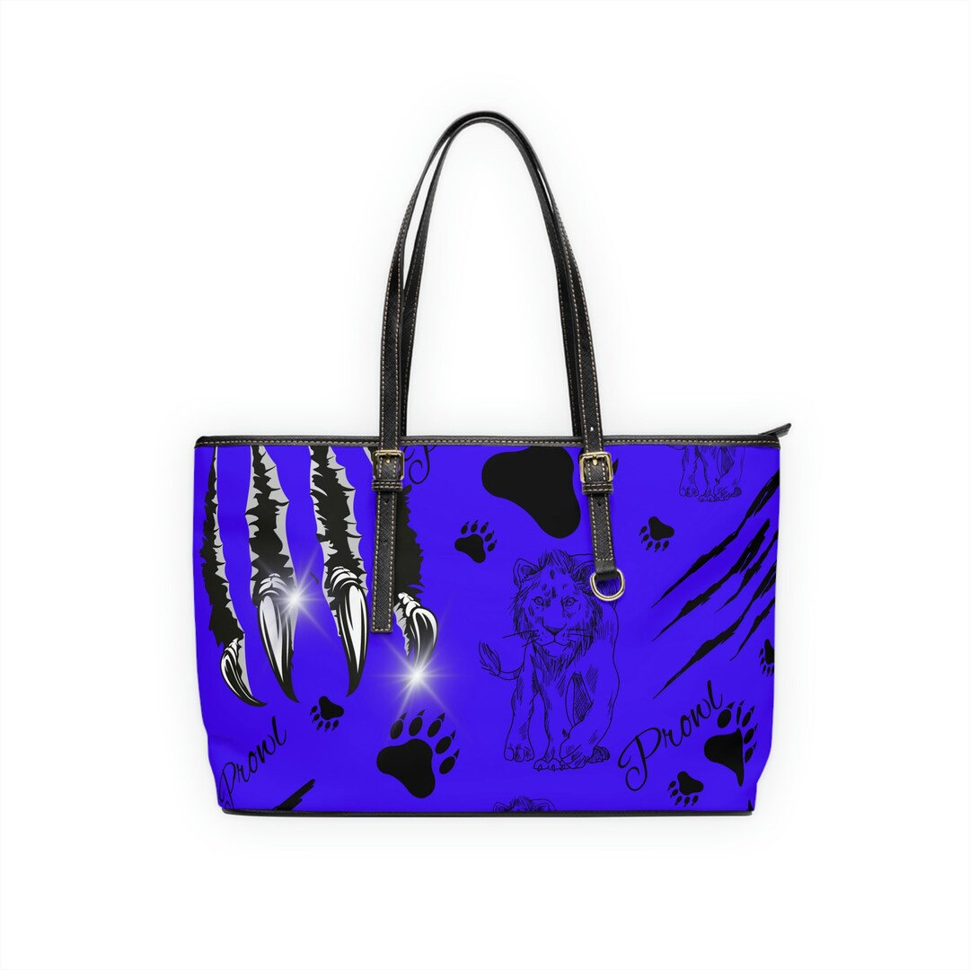 Lion Prowl PU Leather Shoulder Bag/lion Purse/animal Purses/ Blue ...