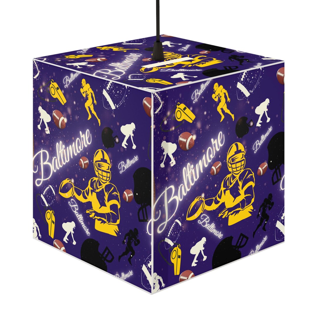 Cube Lamp Baltimore Football Team Light, Sports Lover Night Light, NFL ...