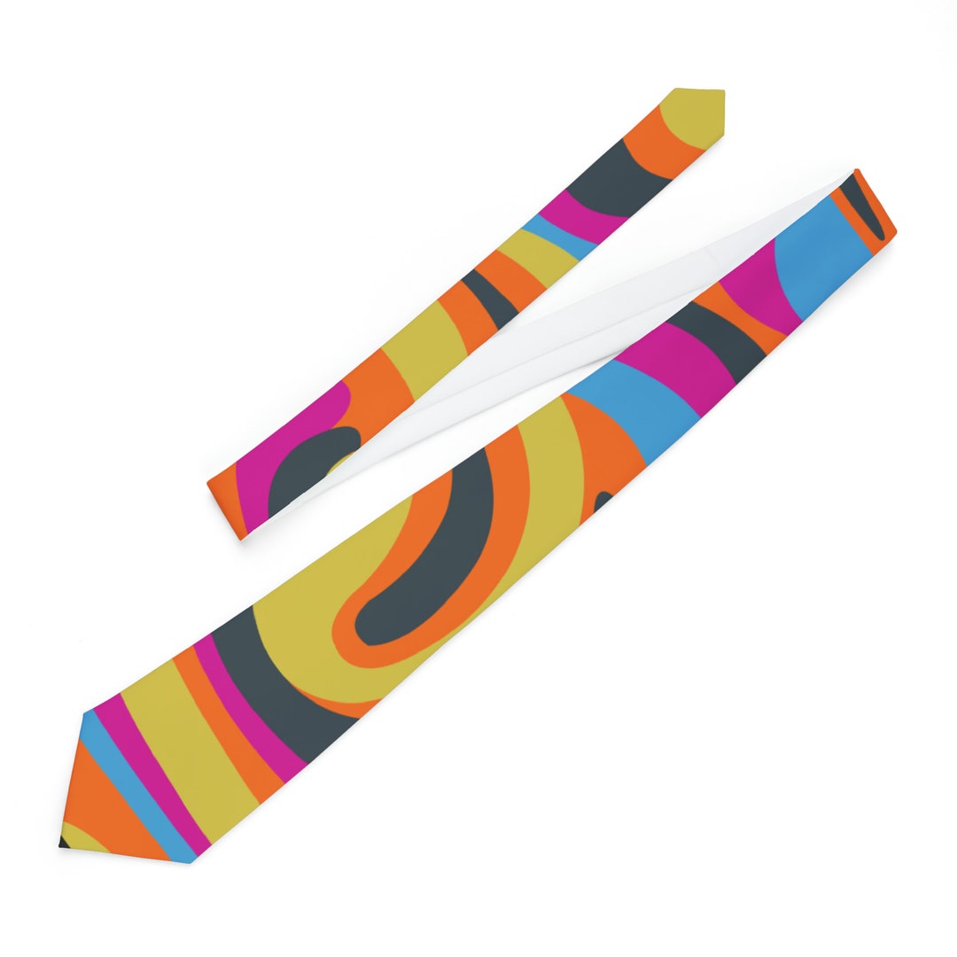 Necktie Retro Style Neck Ties for Men Bright Multi Color Neck Ties for ...