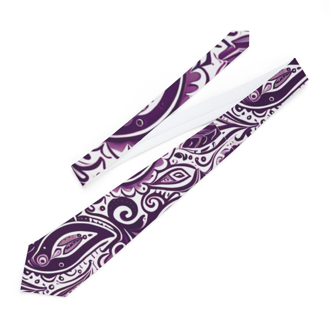Purple Paisley Neck Ties for Men Fun Design Neckties Gift for Him Gift ...