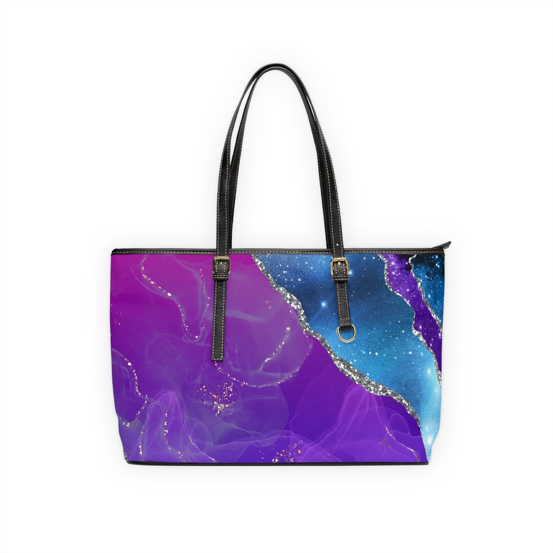 Galactic Geode PU Leather Shoulder Bag/purple and Blue Purse/ Gifts for ...