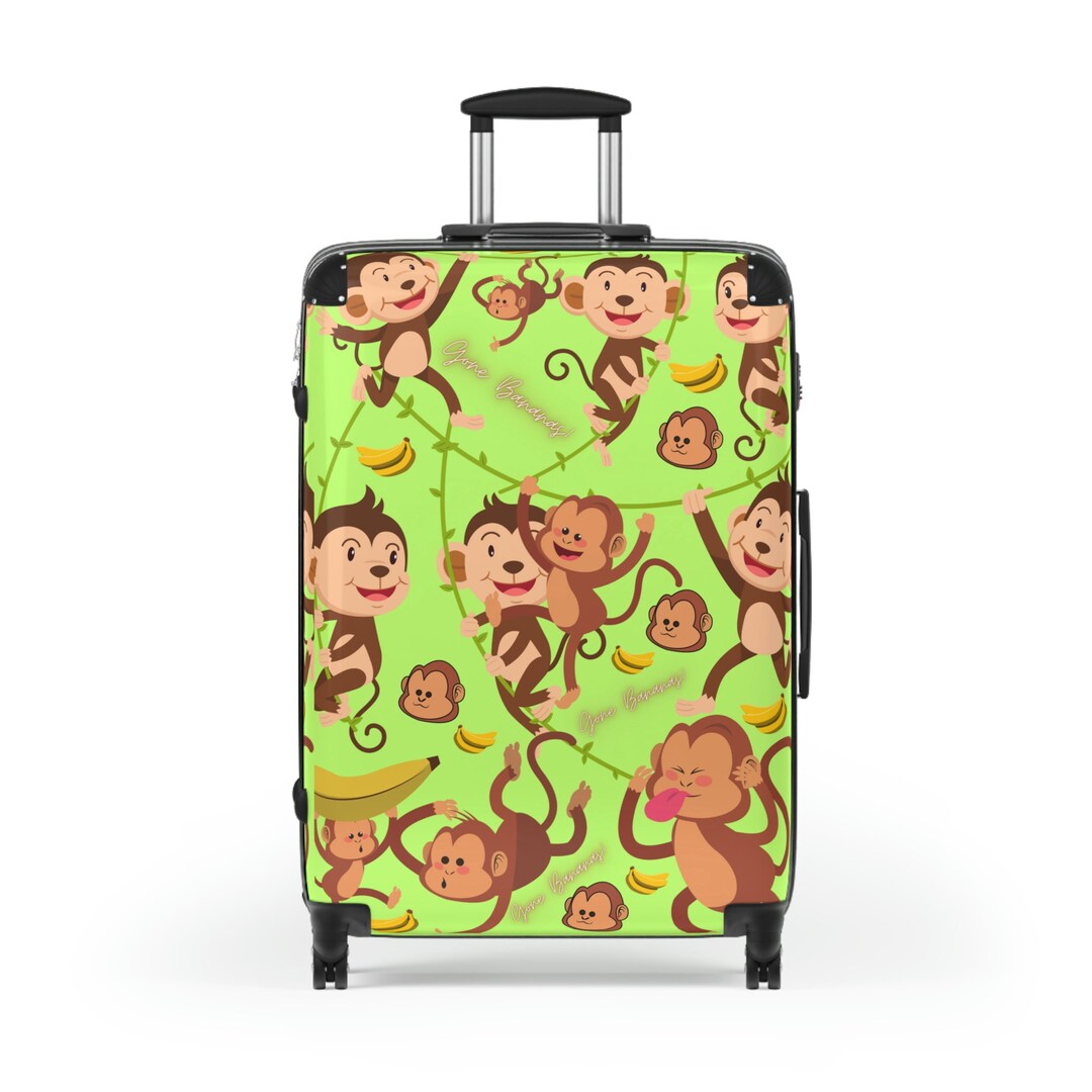 Gone Bananas Suitcase/ Monkey Themed Luggage/ Animal Luggage/ Monkey ...