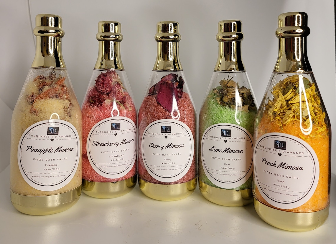 Bath Salt Fizzy Mimosa Bath Salt Self-care Body Products Bath Soak Salt ...