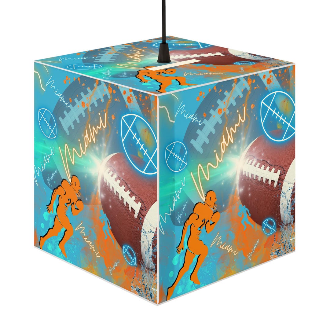 Cube Lamp Miami Football Team Light, Sports Lover Night Light, NFL Team ...