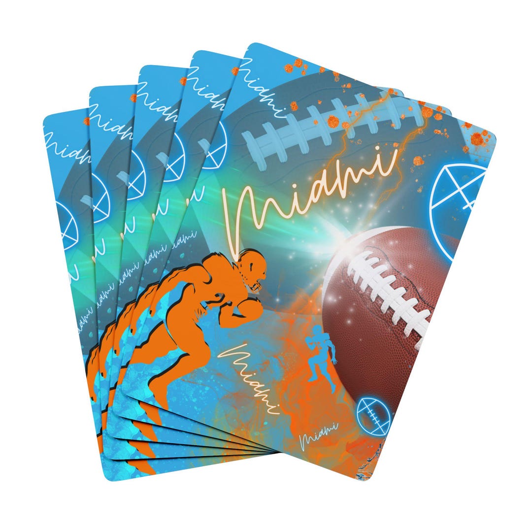 Miami Football Team Poker Playing Cards Miami Football Team Fans Gifts ...