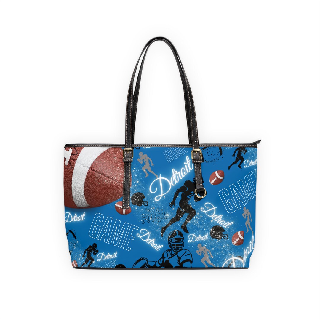 Leather Shoulder Bag Detroit Football Theme Gift Purses Fun Sports ...