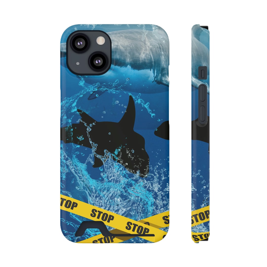 Shark Phone Case With Card Holder/ Shark Theme Phone Case/ Gift for Her ...
