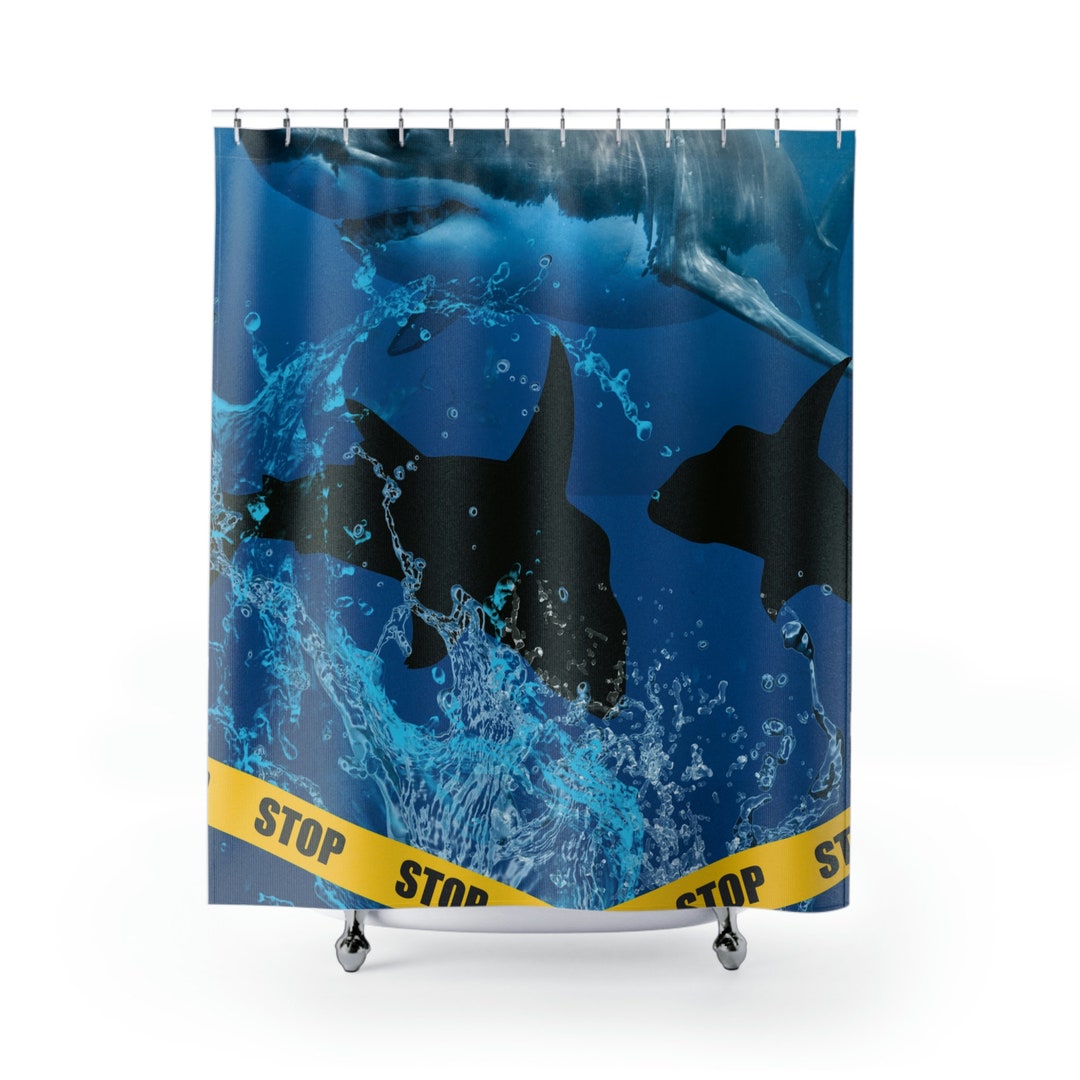 Shark! Shower Curtains/ Under the Sea Shower Curtain/ Fun Shower ...