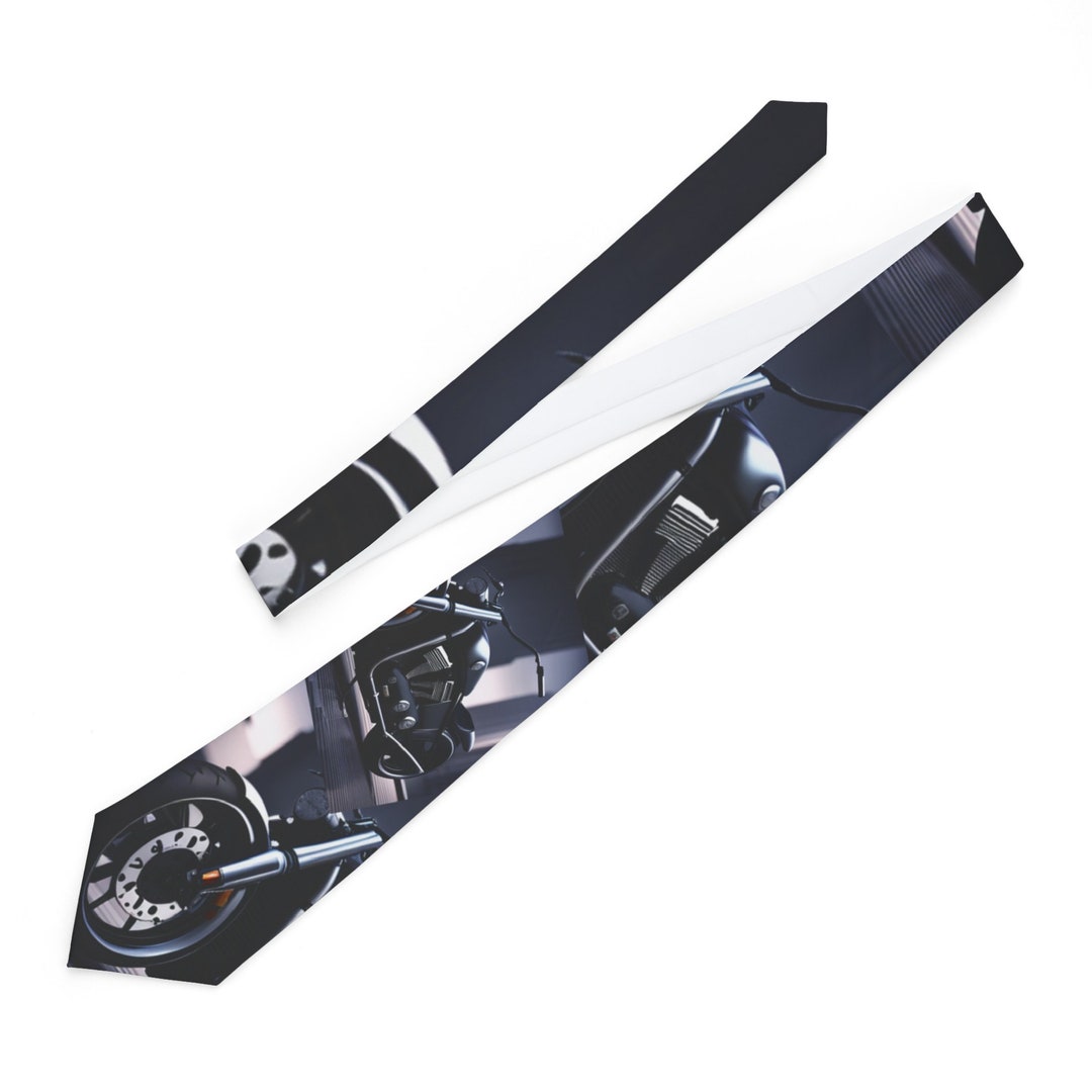 Motorcycle Necktie Fun Rider Design T For Him Etsy