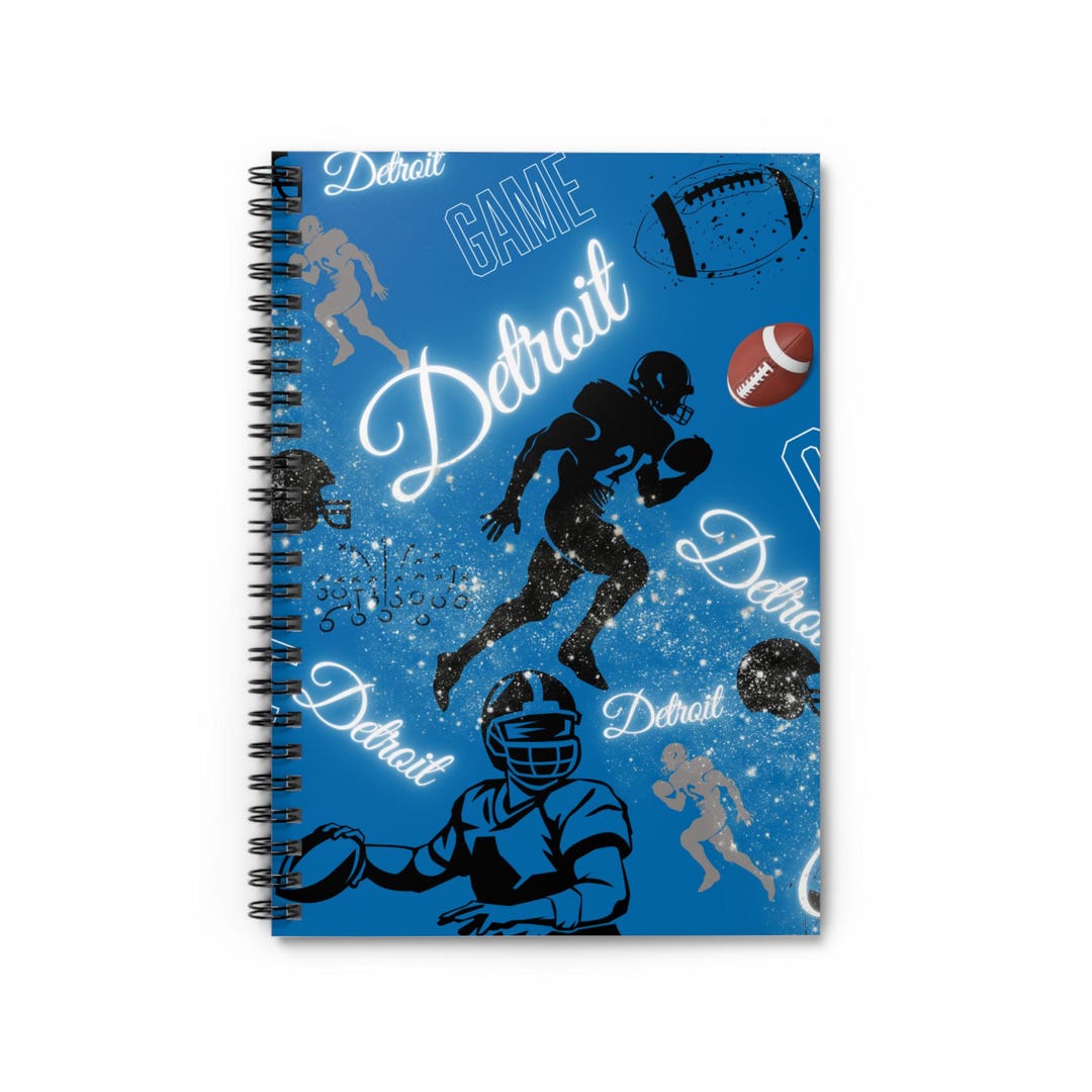 Detroit Football Team Spiral Notebook - Ruled Line Sport Team Theme ...