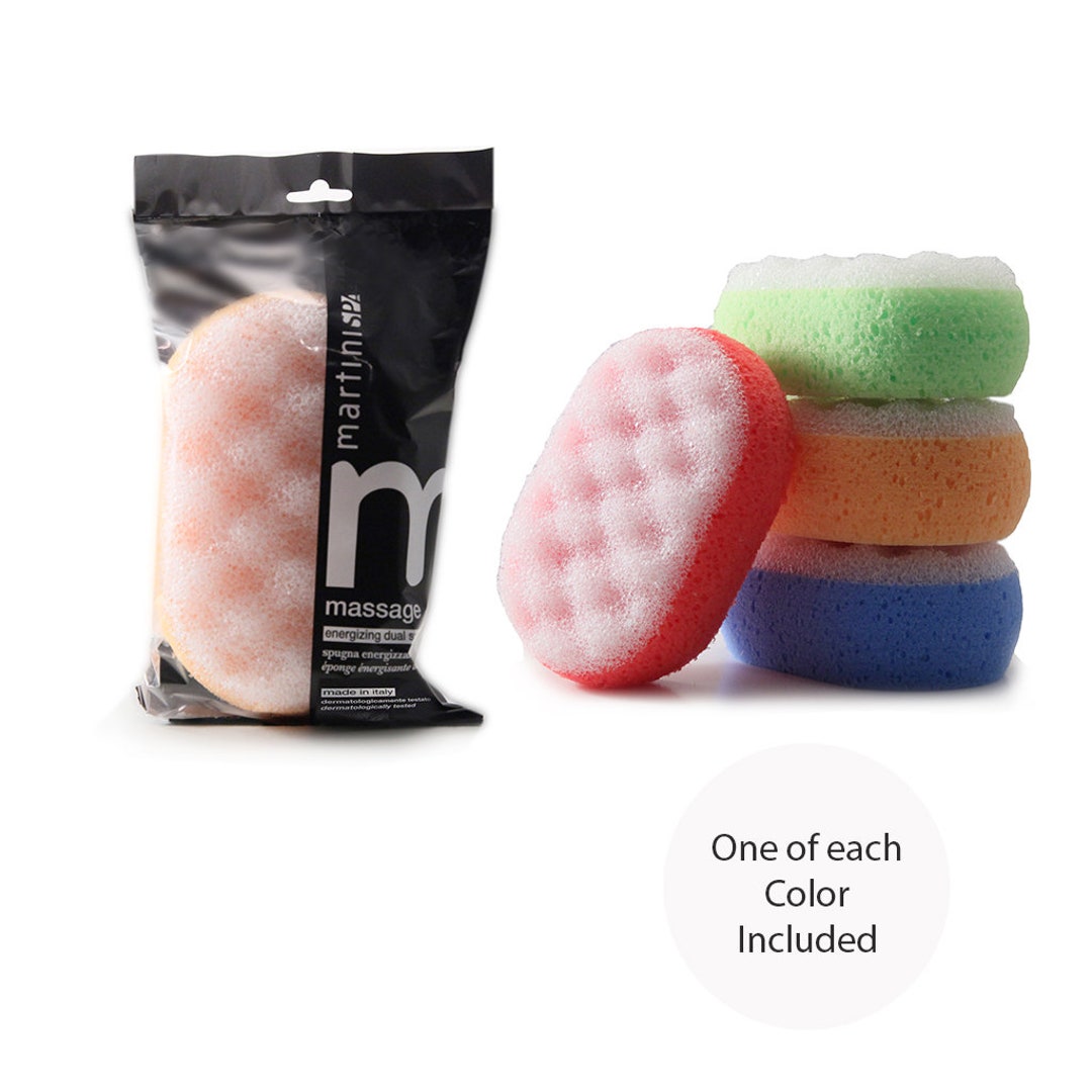 Italian Made Dual Action Energizing Body & Bath Sponges - Body Sponge ...