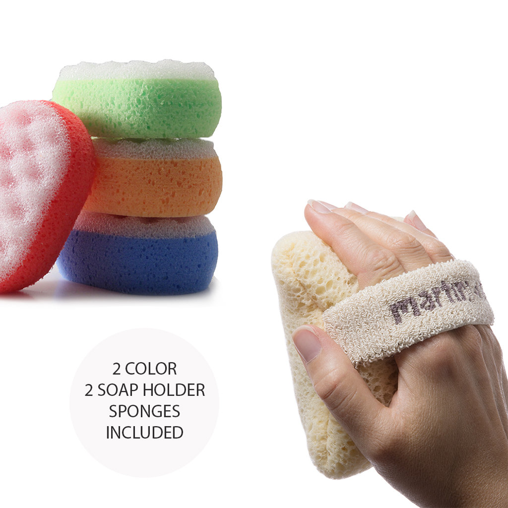 Italian Made Dual Action Energizing Body Bath Sponge and Soap Holder Sponge 2 Dual Action Color Sponges 2 Soap Holder Sponges 4 Units Etsy UK