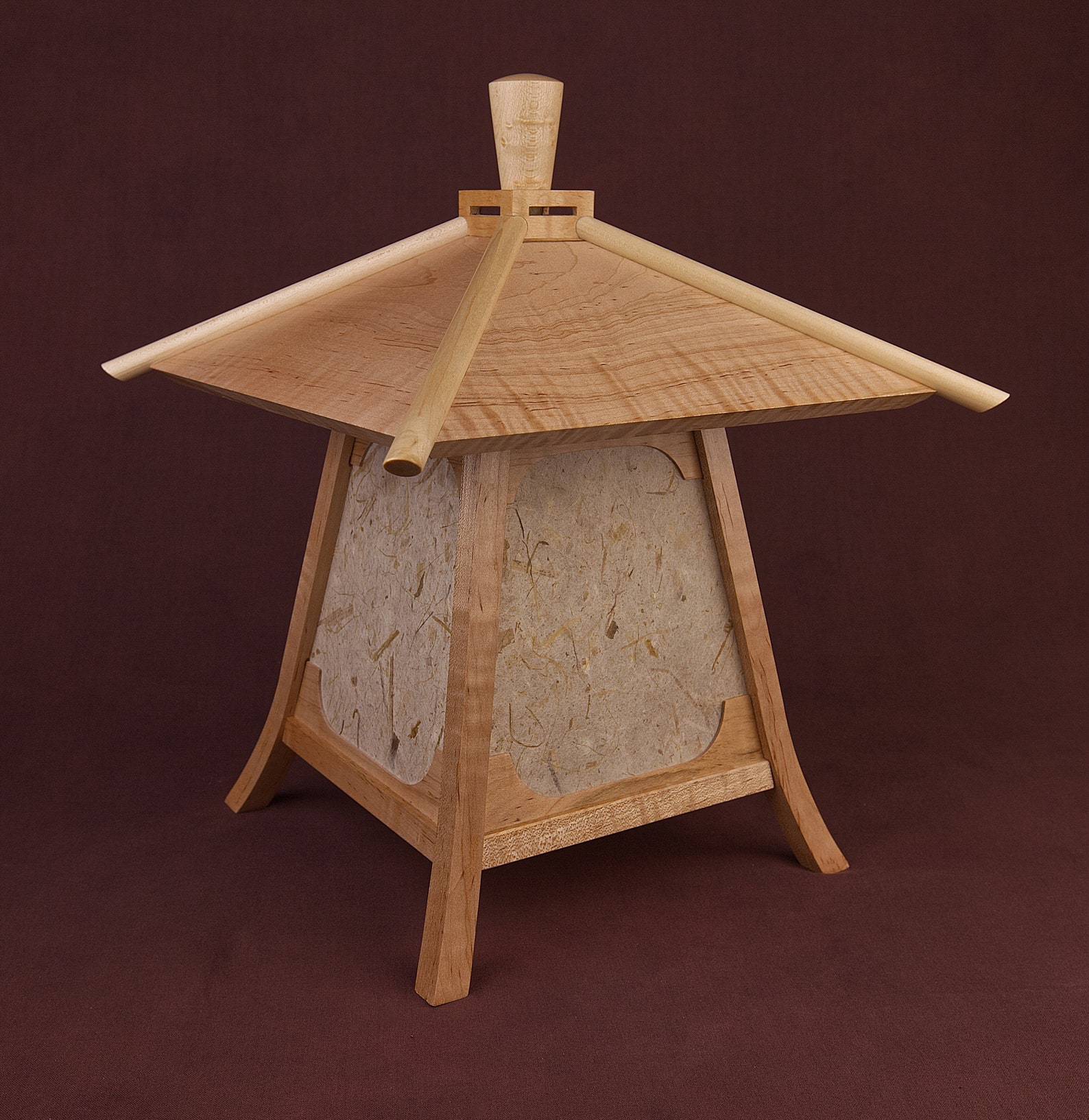 Japanese Lamp / Lantern in Curly Maple Wood -"kodama" (forest Spirit ...