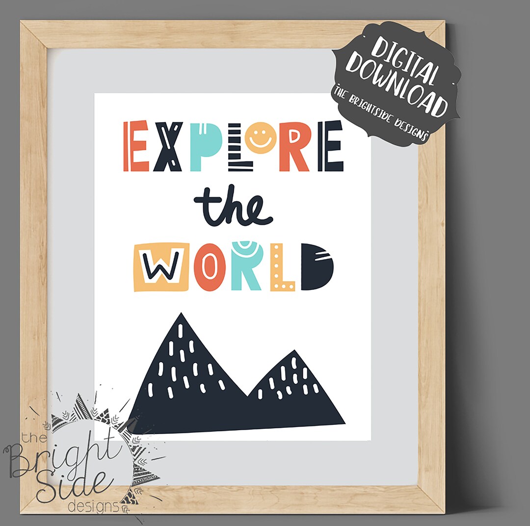 Explore the World; Children’s Wall Art Printable; Digital Download - Etsy