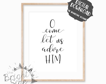 O Come Let Us Adore Him Wall Art Christmas Digital Download Christmas ...