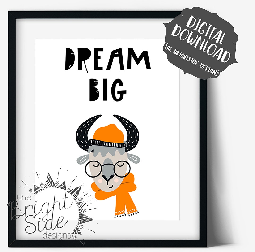 Dream Big; Children’s Wall Art Printable; Digital Download - Etsy