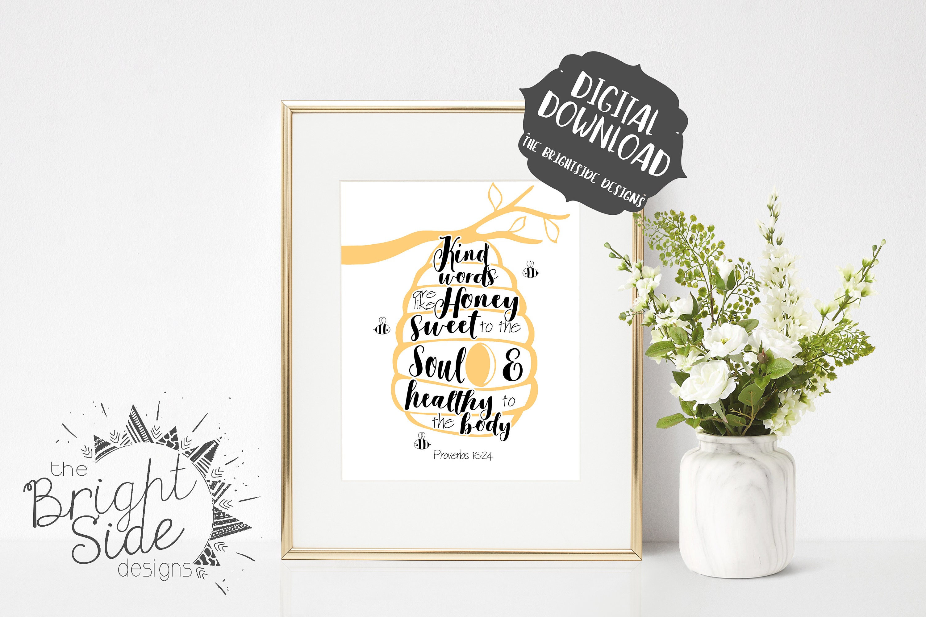 Kind Words Are Like Honey Sweet to the Soul, Proverbs 16:24, Bible ...