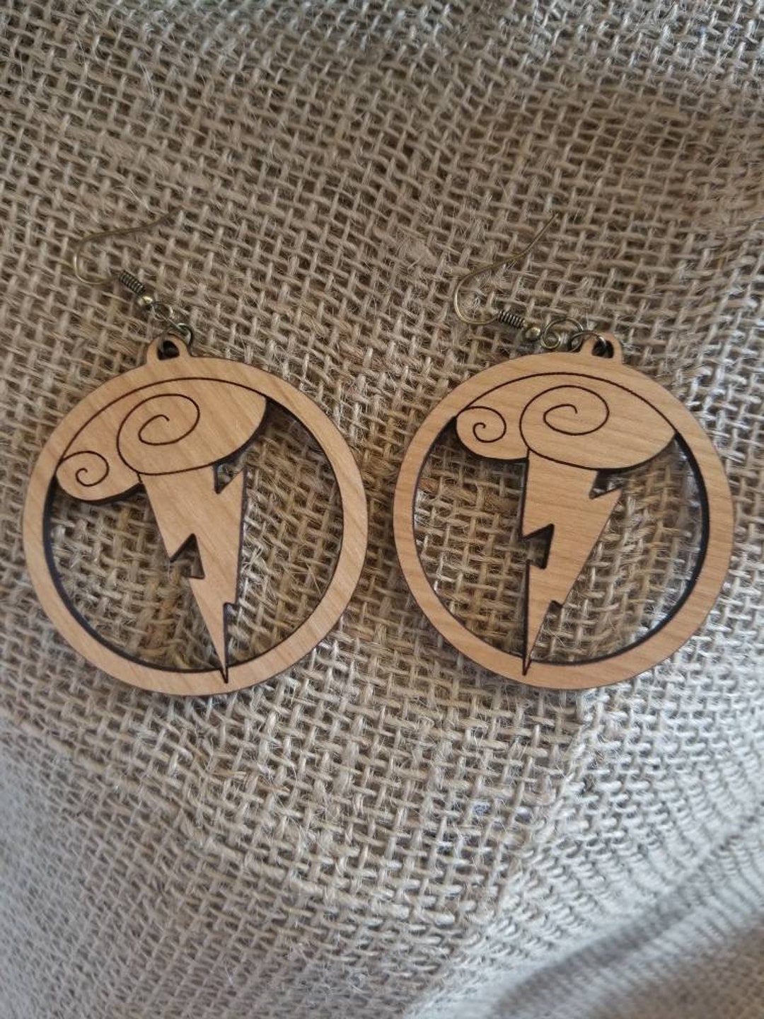 Hercules Medal Woodcut Earrings - Etsy