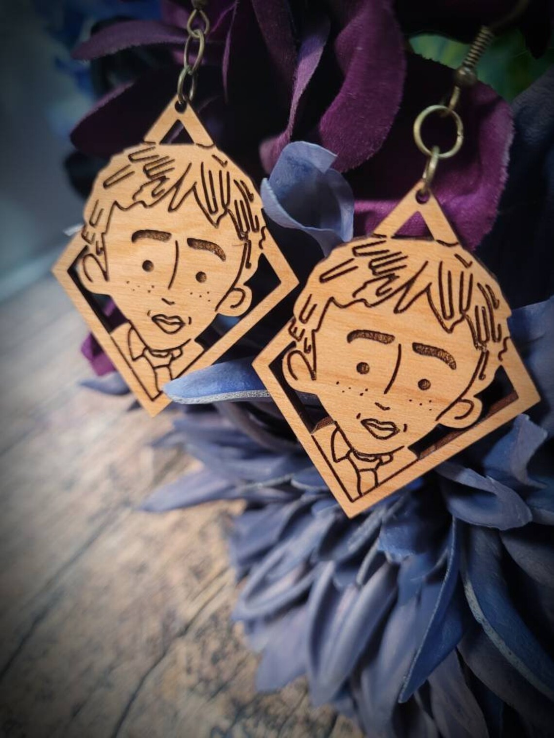 James Henry Trotter Woodcut Earrings - Etsy