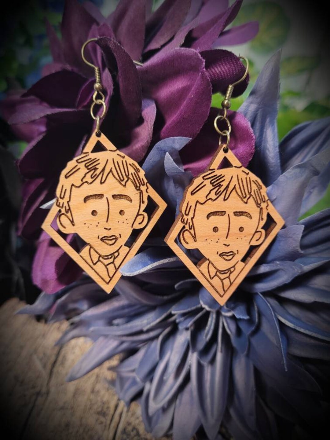 James Henry Trotter Woodcut Earrings - Etsy