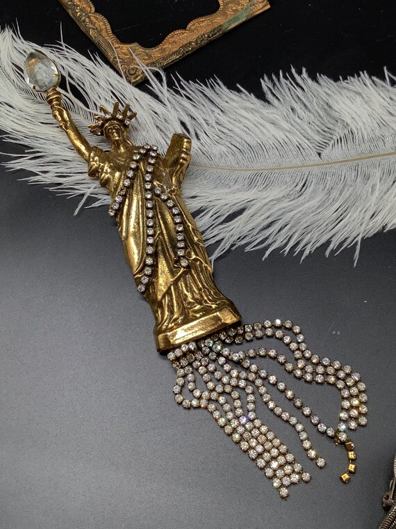 Massive Vintage Marla Buck Brass Statue of Liberty Brooch Pin - Etsy