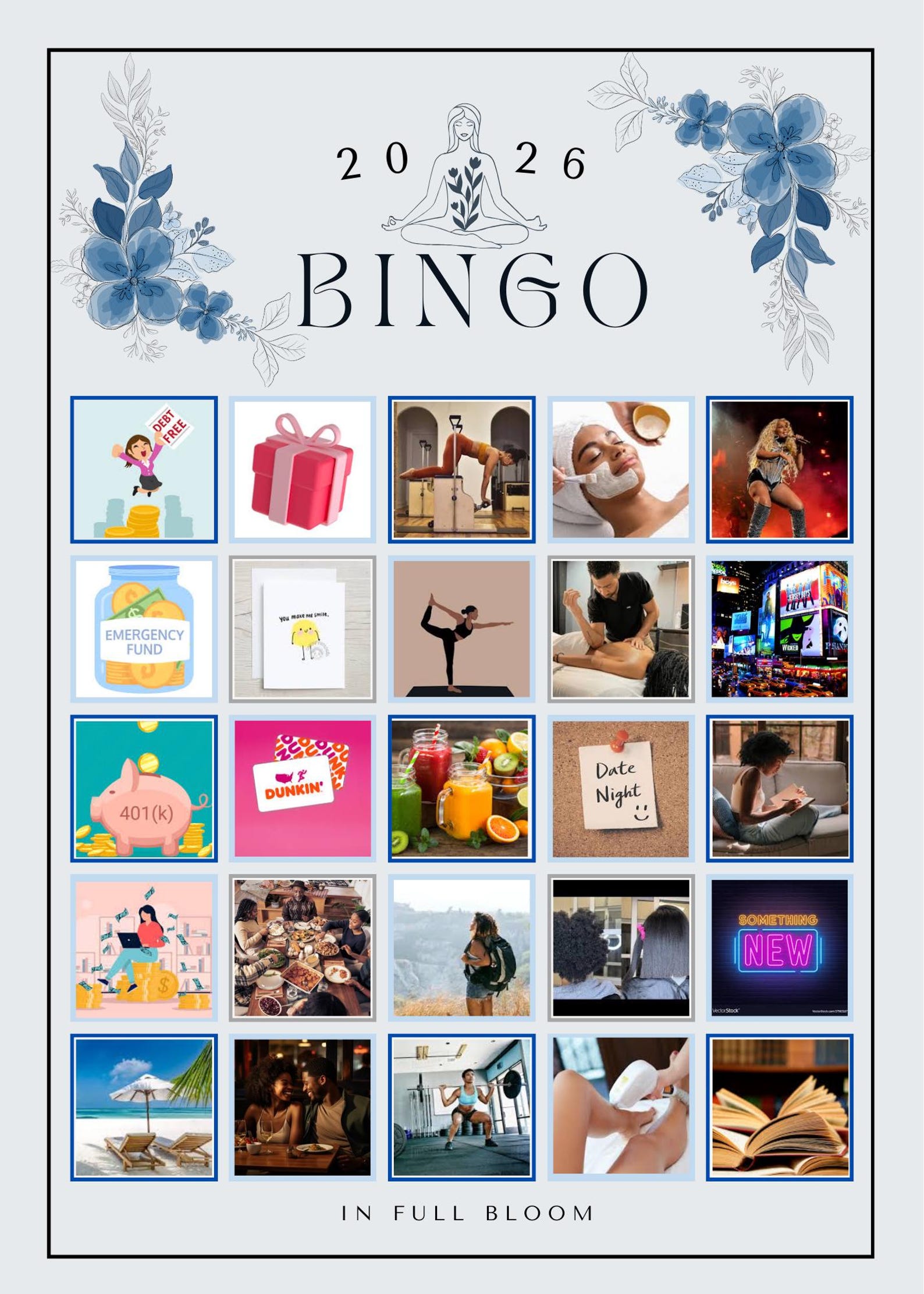 In Full Bloom: Goal Setting Bingo Card - Etsy