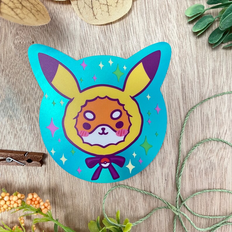Shiba Inu Eevee/pikachu Pokemon Sticker Pack, One Design or Both at ...