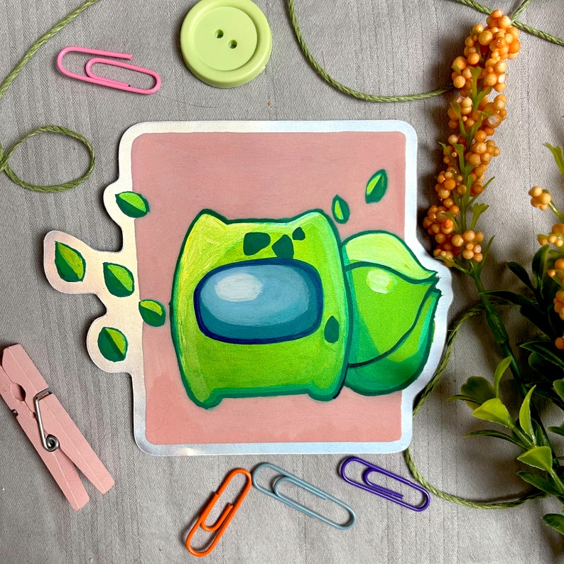 Among Us Sticker Pack Sus Pokemon Holographic Vinyl Sticker Etsy