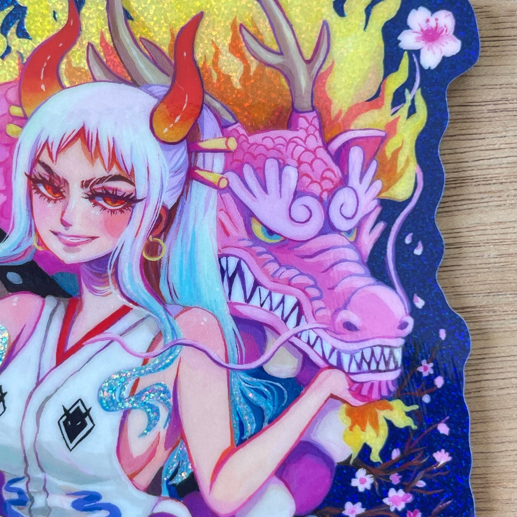 Yamato and Momo, Wano One Piece Anime, Vinyl Holographic Decal Sticker ...