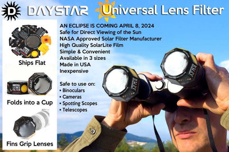 Universal Lens Filter Binocular Pack - 50mm 2pk - Safe Solar Eclipse ...