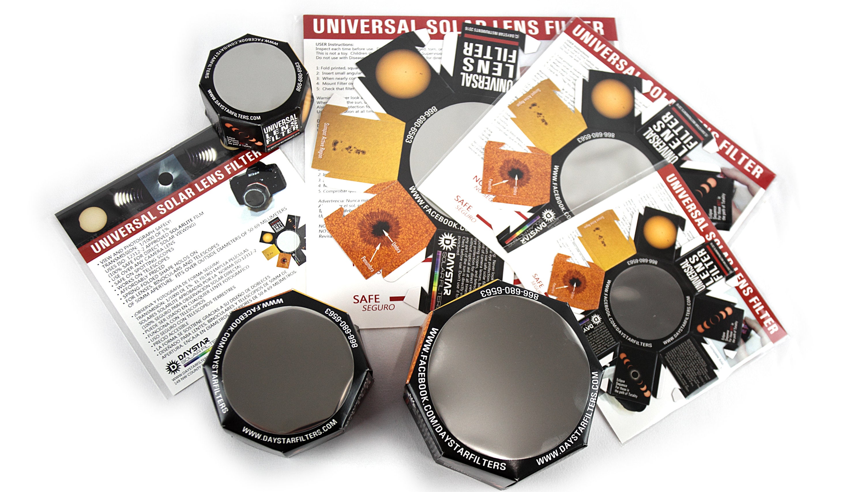 Universal Lens Filter Binocular Pack - 50mm 2pk - Safe Solar Eclipse ...