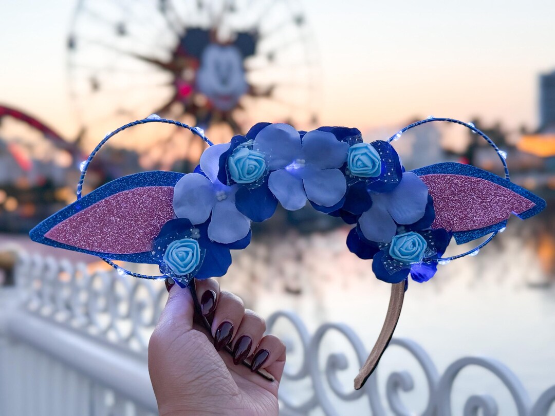 Stitch Inspired Ears | Lilo & Stitch | Mouse Ears | Wire Flower Ears - Etsy