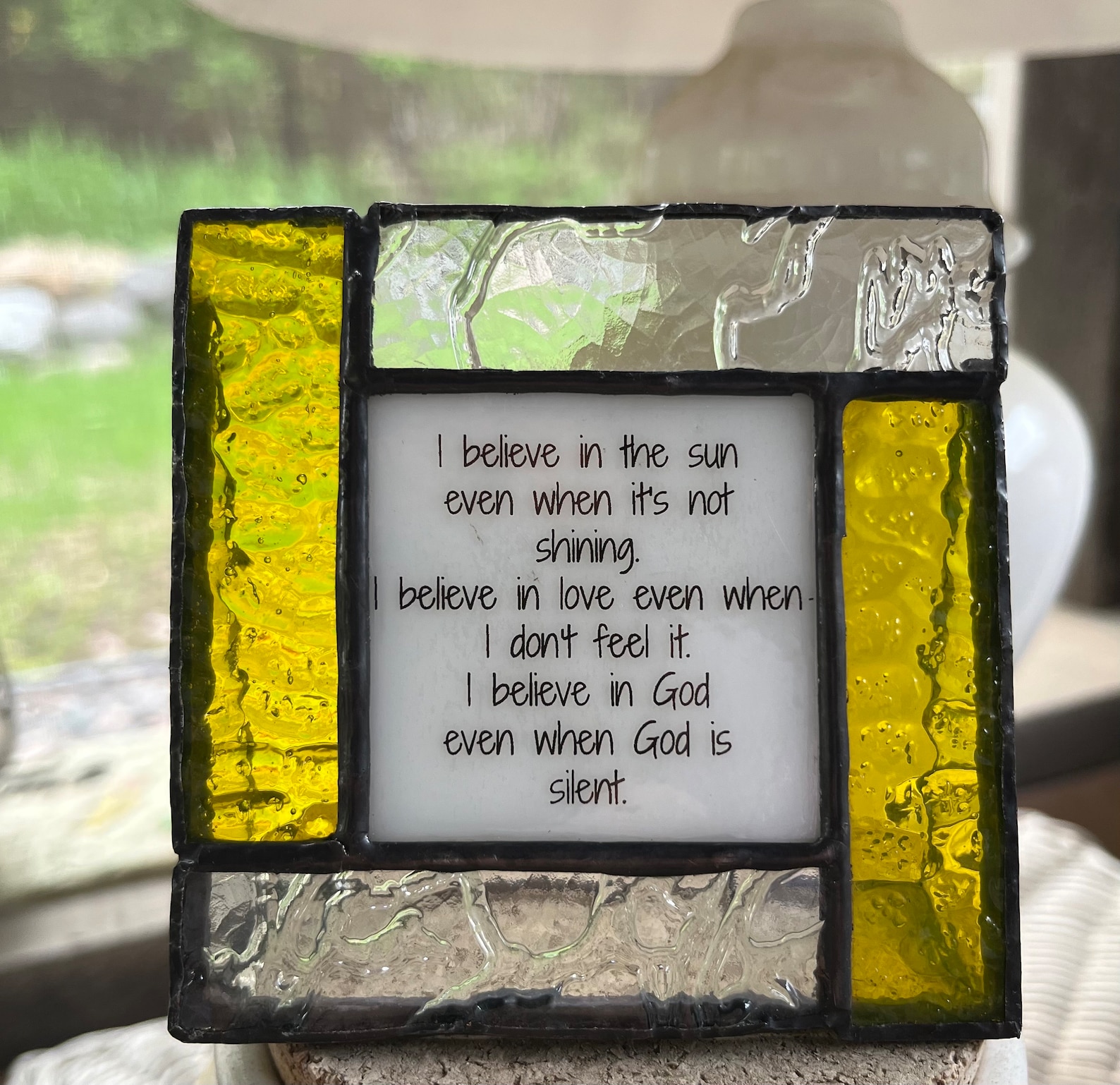 Stained Glass Inspirational Gift: I Believe in the Sun Quote - Etsy