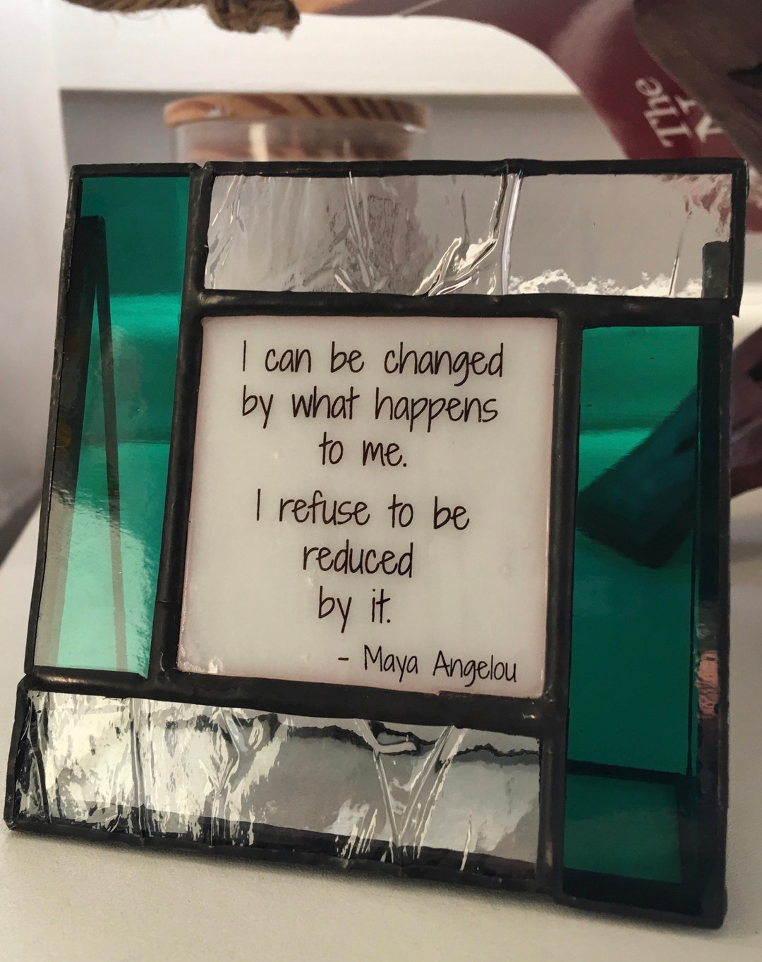 Maya Angelou's Hopeful Words on Colorful Stained Glass Frame. - Etsy