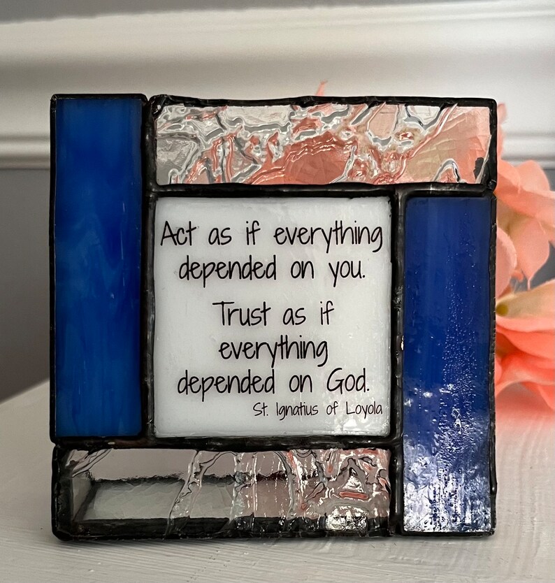 St. Ignatius Quote: Blue Stained Glass Religious Gift - Etsy