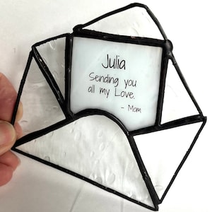 Personalized Stained Glass Gift as an Envelope Sending My Love - Etsy