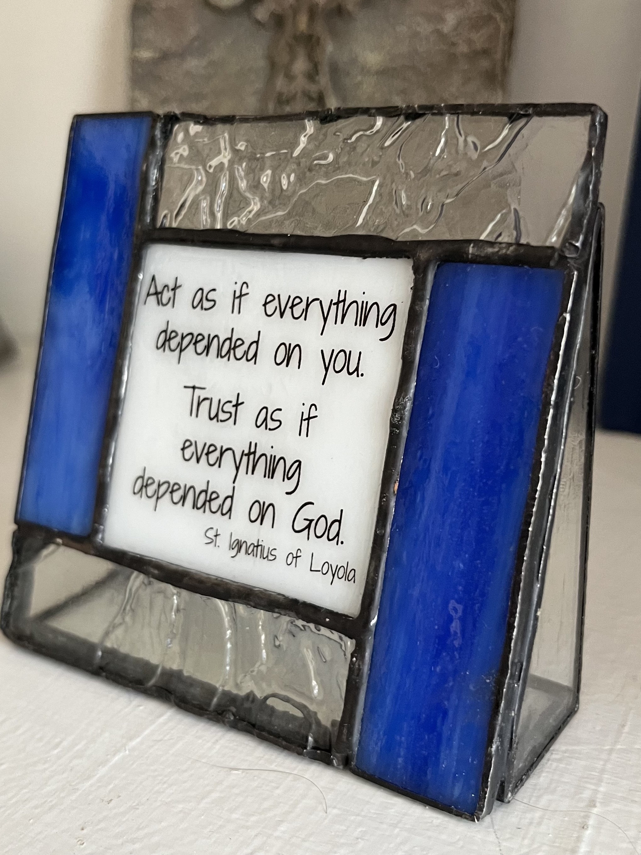 St. Ignatius Quote: Blue Stained Glass Religious Gift - Etsy