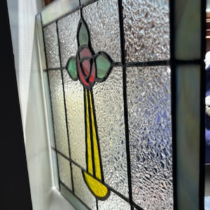 1920s Macintosh Rose Stained Glass Window Panel Remade for Today. - Etsy