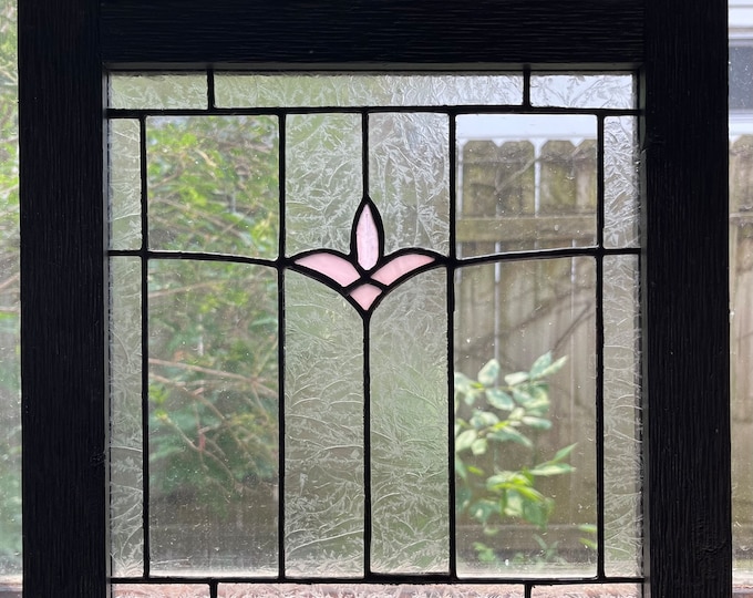 Pink and Black Stained Glass Window Hanging for Your Home. - Etsy
