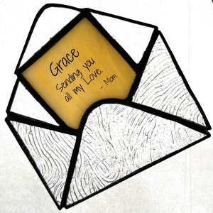 Personalized Stained Glass Gift as an Envelope Sending My Love - Etsy