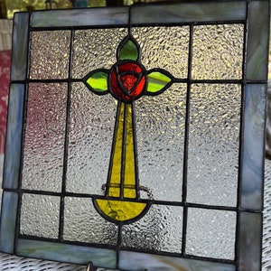 1920s Macintosh Rose Stained Glass Window Panel Remade for Today. - Etsy
