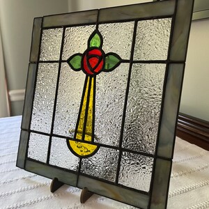 1920s Macintosh Rose Stained Glass Window Panel Remade for Today. - Etsy