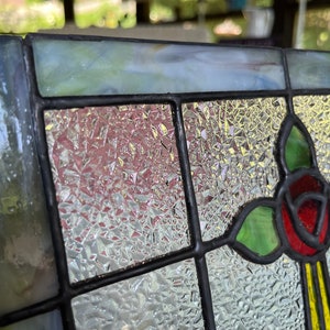 1920s Macintosh Rose Stained Glass Window Panel Remade for Today. - Etsy