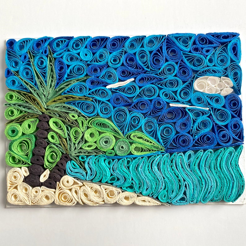 Inspirational Ocean Scene:beautiful Handmade Quilled Paper Gift With ...