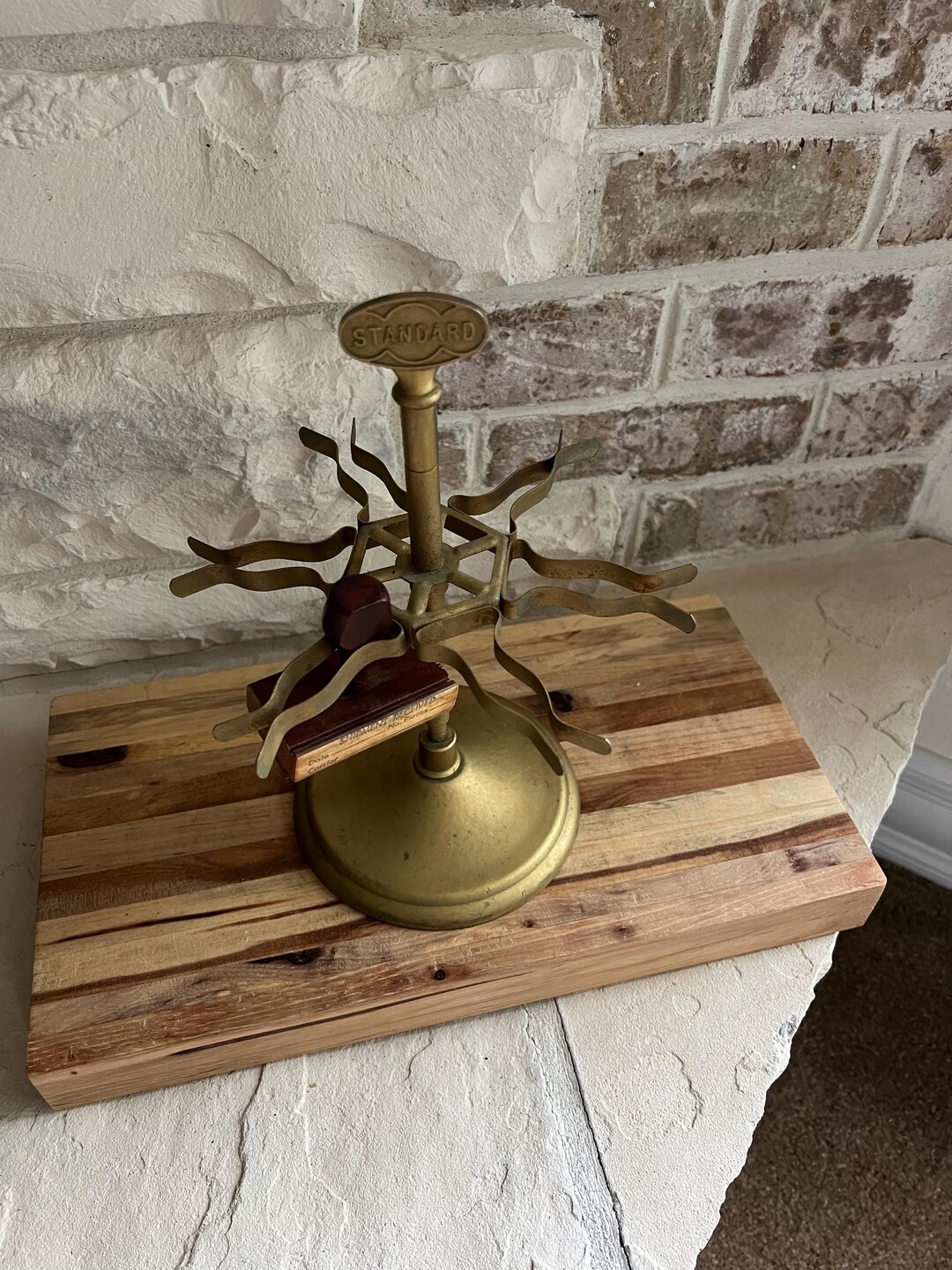 Vintage Metal Rubber Stamp Stand With Wooden Stamp - Etsy